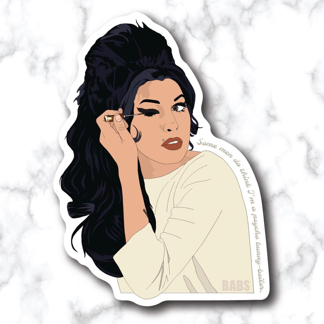 Amy Winehouse Sticker, Vinyl Sticker, Old Hollywood Sticker ...