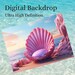Mermaid Sea Shell Backdrop, Digital Download, Background for ...