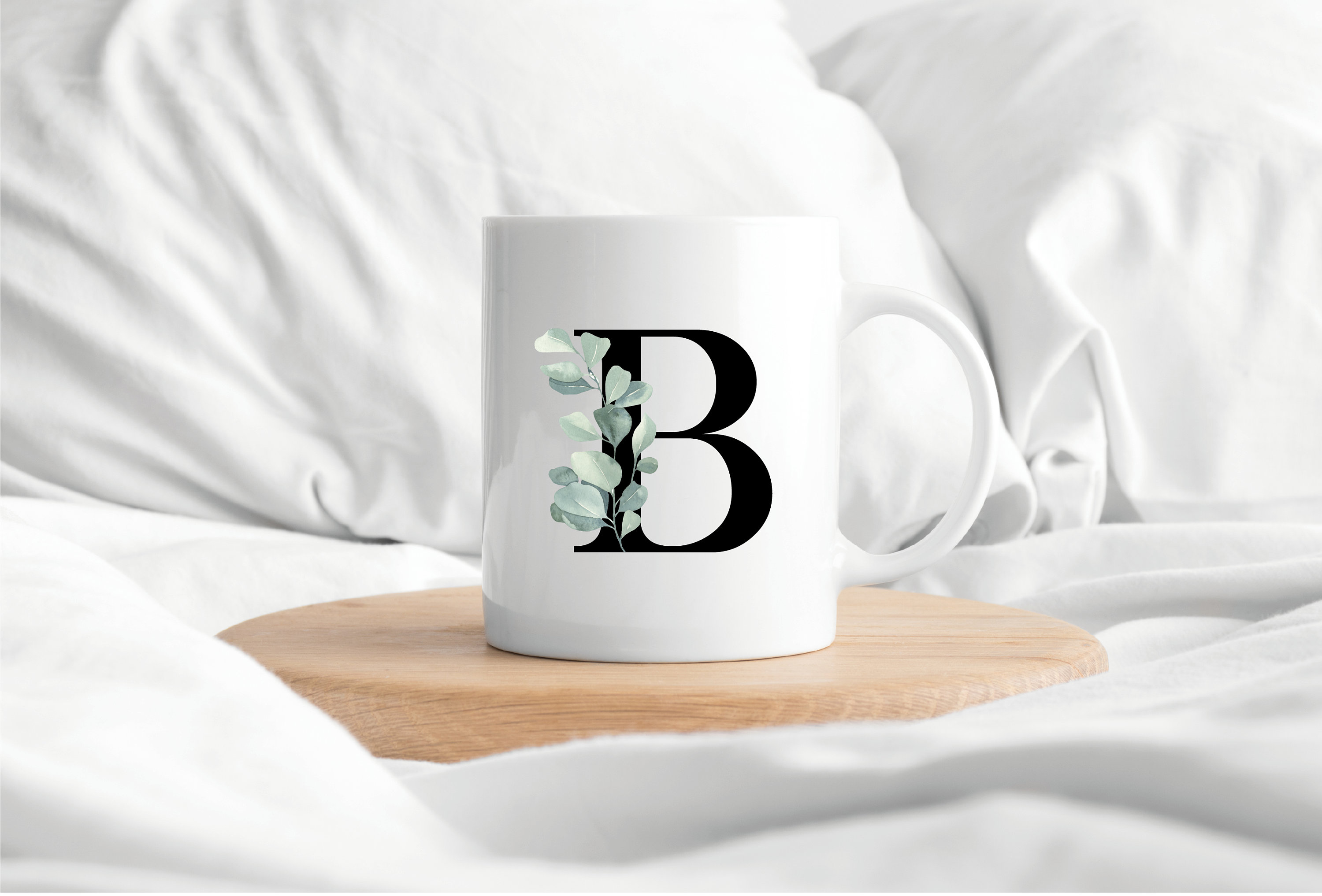 Watercolour Eucalyptus Alphabet, Floral Monogram Letters, Flower ...