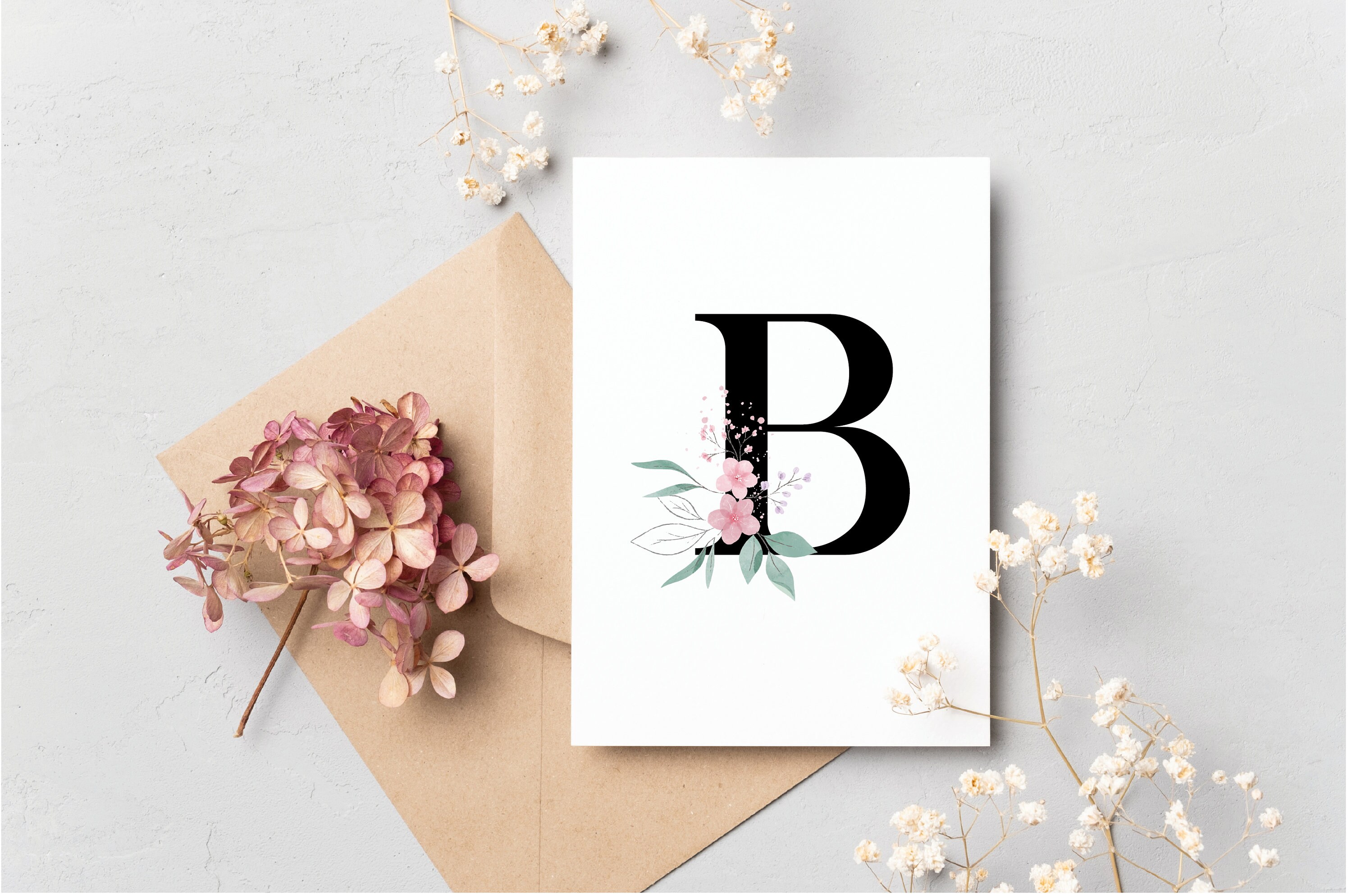 Watercolour Floral Alphabet Floral Monogram Letters Flower - Etsy