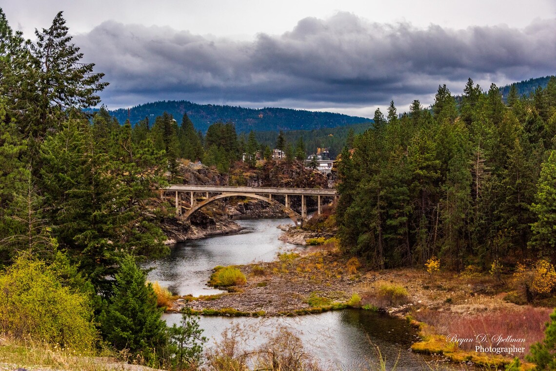 1929 Washington Water Power Bridge, Spokane River, Post Falls, Idaho ...
