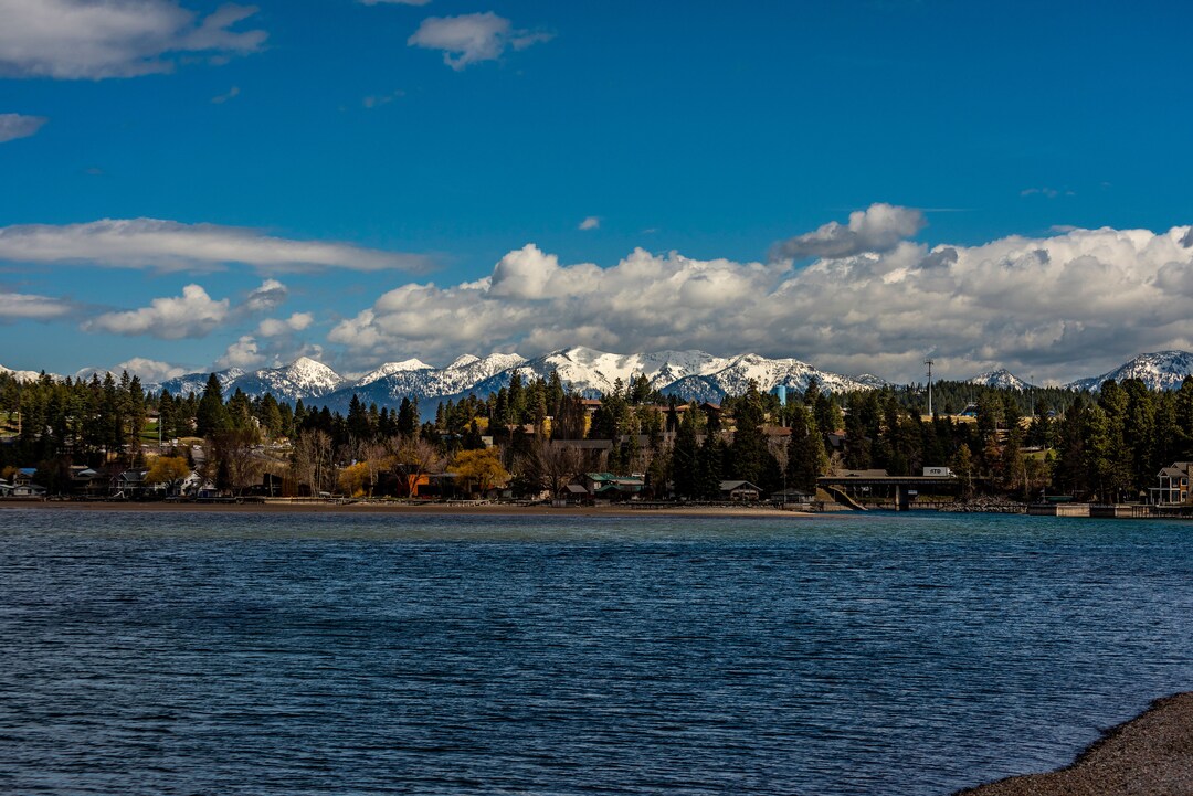 Montana Mountain Print, Flathead Lake Photo, Montana Mountain ...