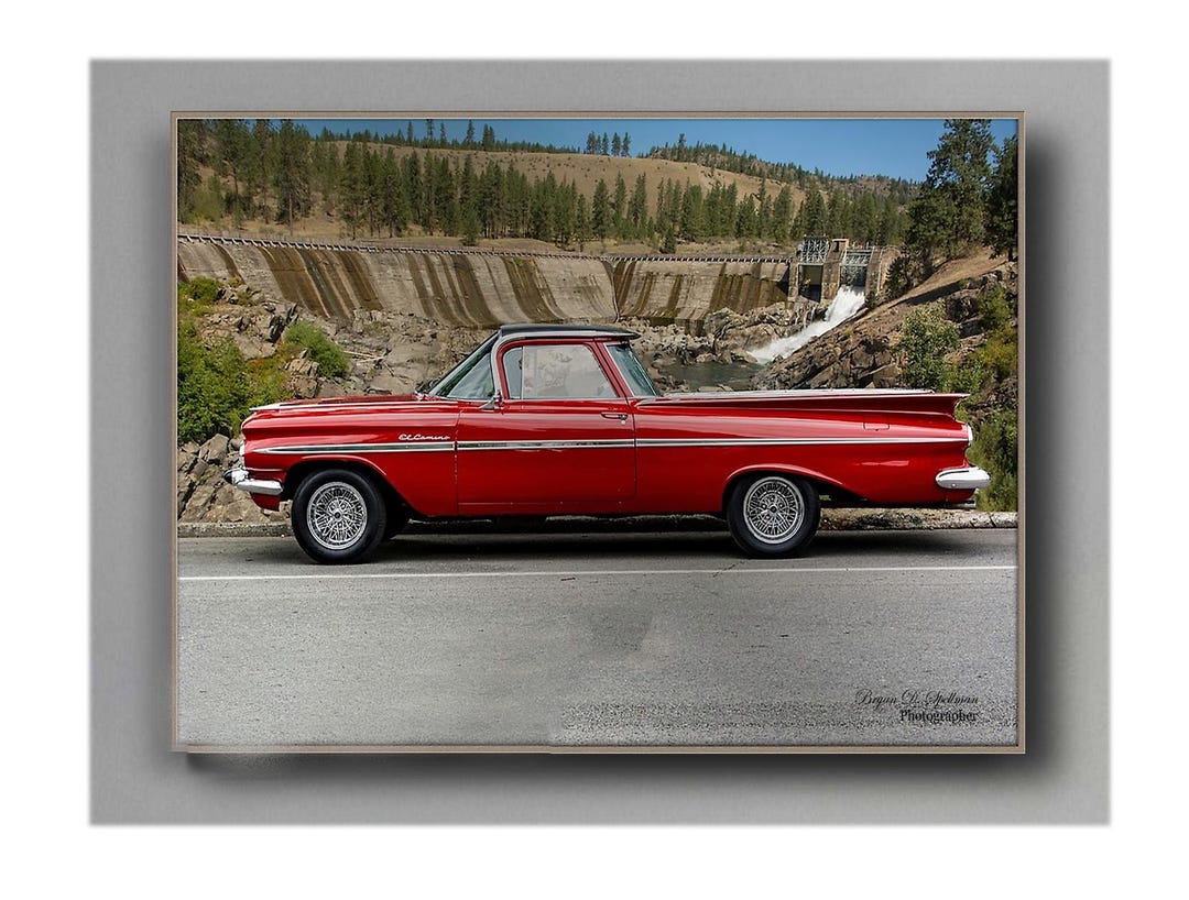 1959 Chevrolet El Camino, Red Chevy Pickup Print , 50s Chevy Photo ...
