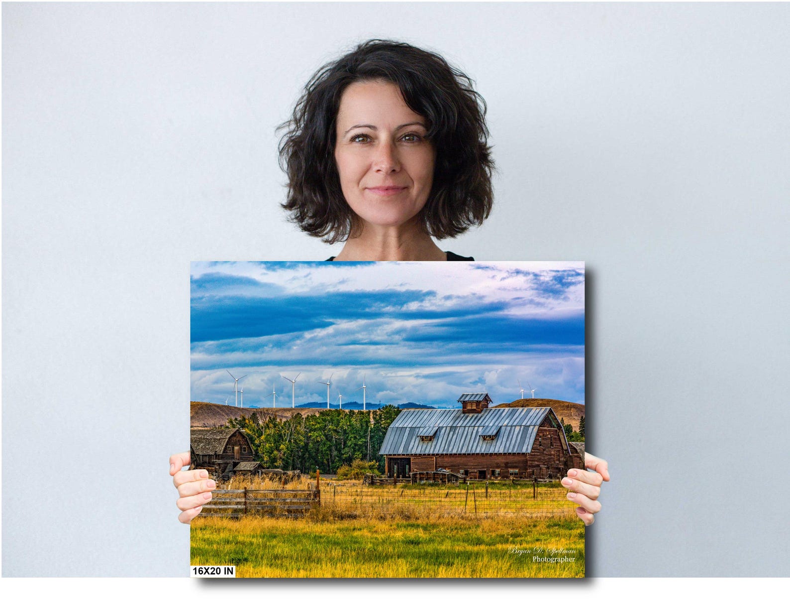 Rustic Wooden Barns, Wind Turbines, Kittitas County, Washington ...