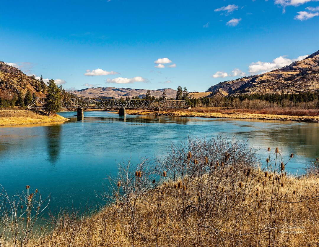 Flathead River Bridge, Historic Railroad Bridge, Montana Landscape ...