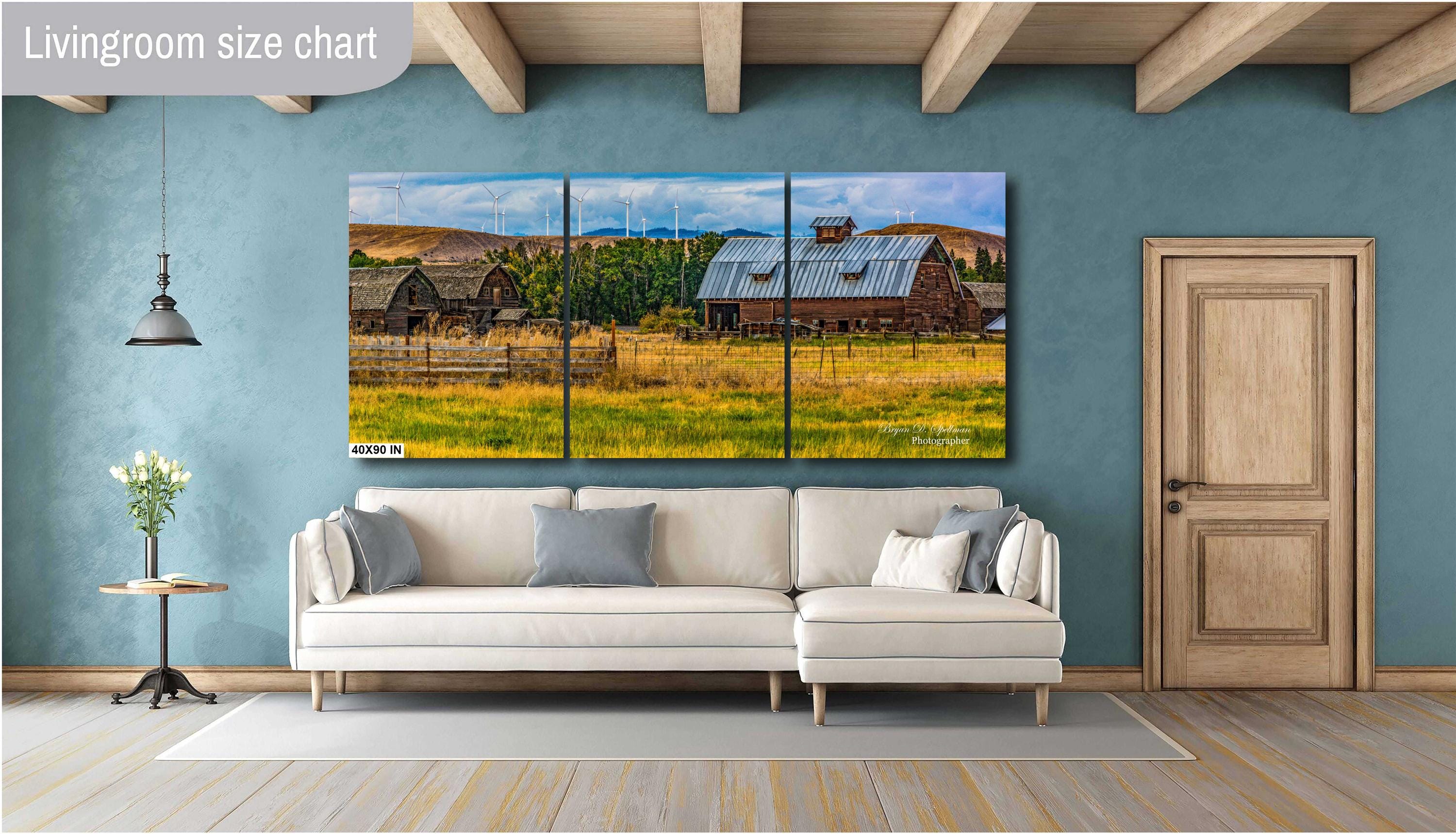 Rustic Wooden Barns, Wind Turbines, Kittitas County, Washington ...