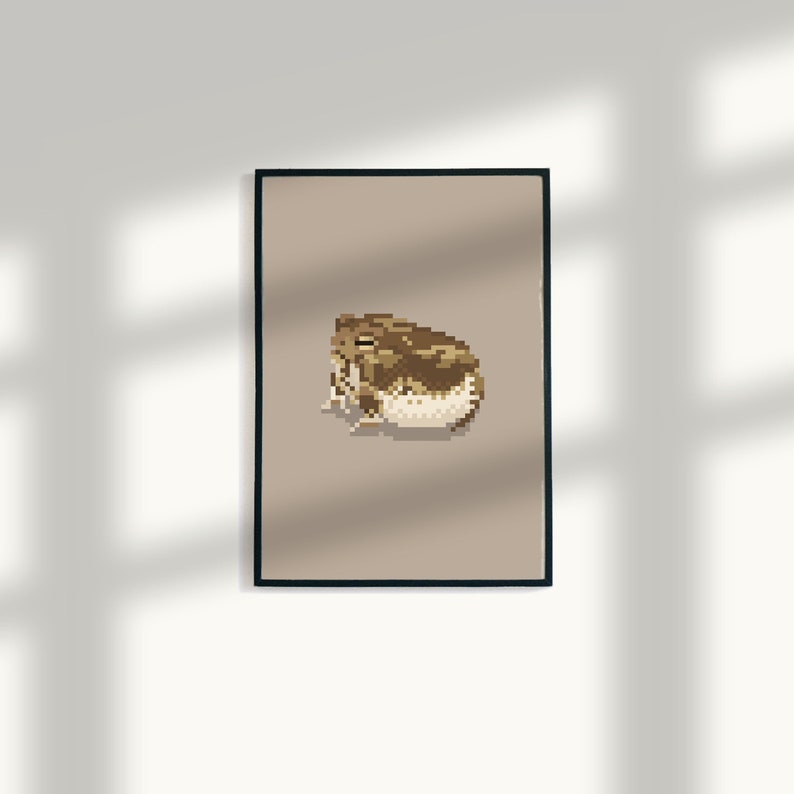 Rain Frog Pixel Art Print, Amphibian Print, Frog and Toad, Amphibian ...