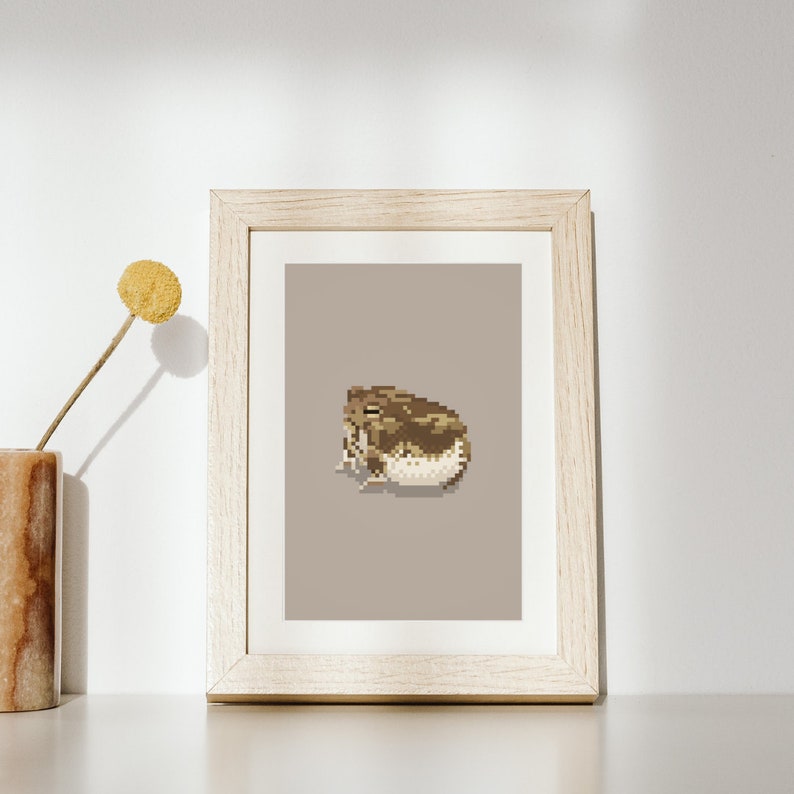 Rain Frog Pixel Art Print, Amphibian Print, Frog and Toad, Amphibian ...