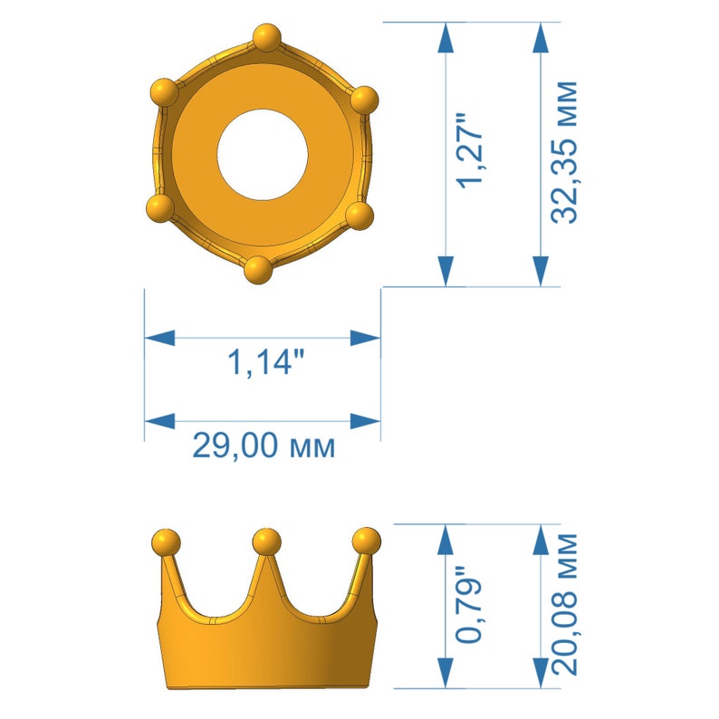 Crown Straw Topper Template STL File for 3D Printing, for 11.0 Mm ...
