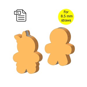 Gingerbread Man, Gingerbread Girl, Straw Toppers STL Files for 3D ...
