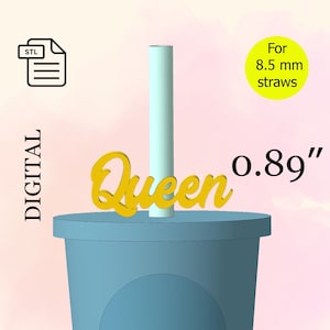 Queen Straw Topper, STL File for 3D Printing, 3D Print STL File, Happy ...
