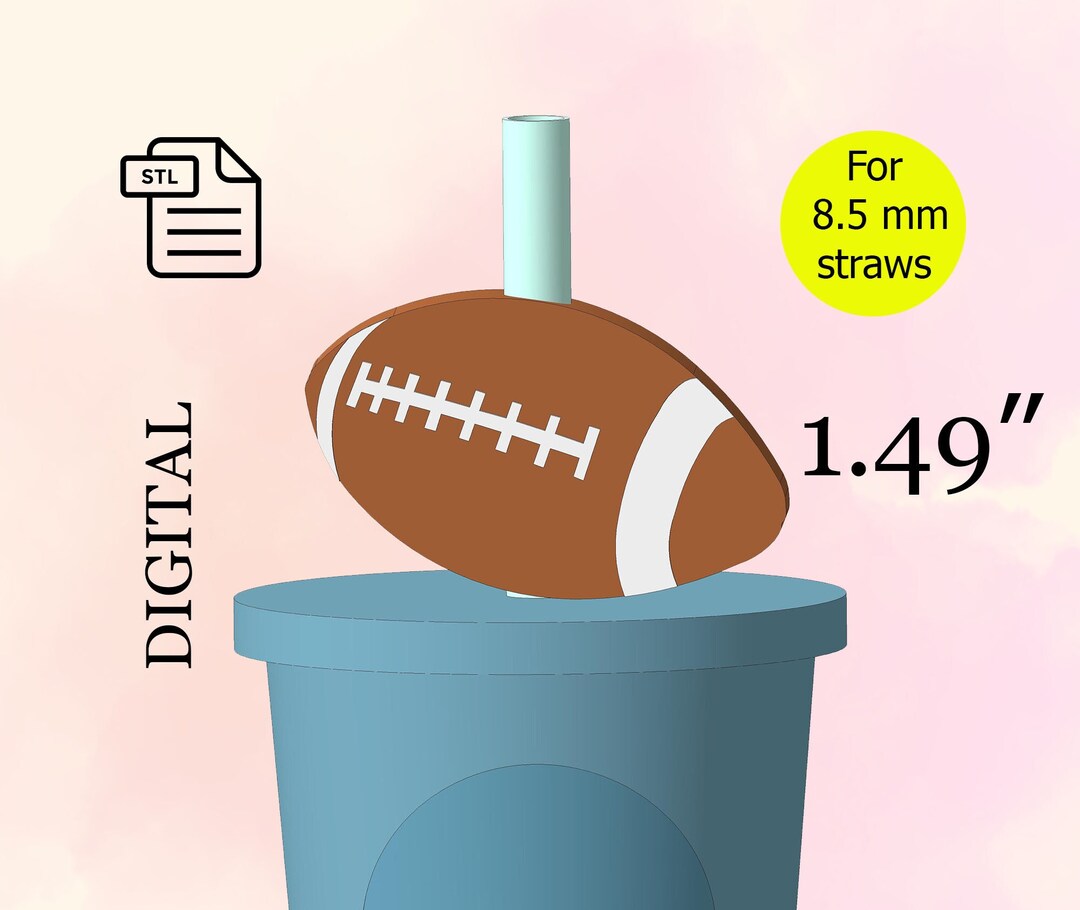 Father's Day, Rugby Ball, Straw Topper, STL File for 3d Printing, 3d ...