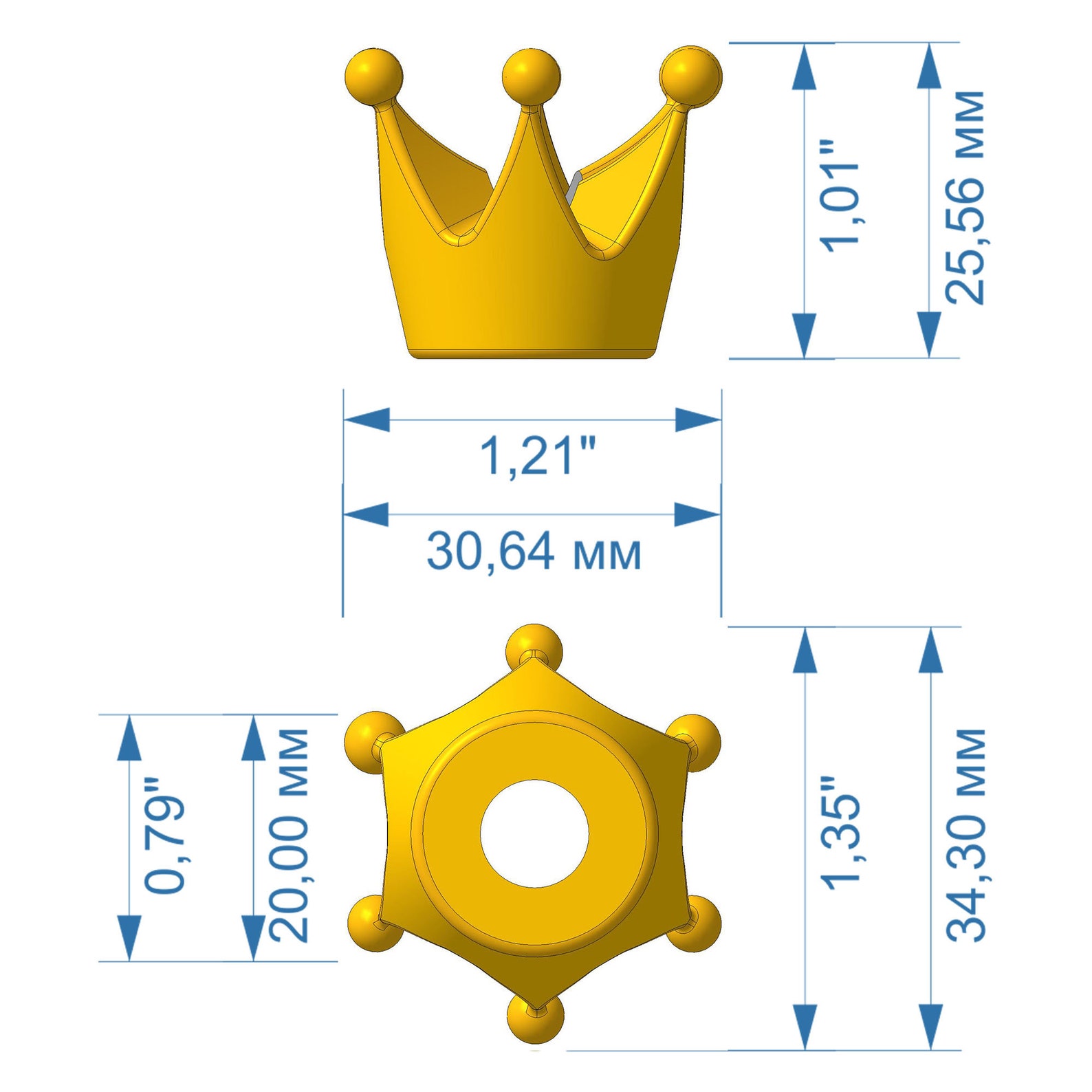 Mini Crown Straw Topper STL File for 3D Printing, Birthday Party, Baby ...