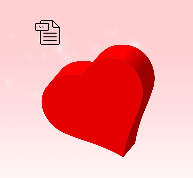 Heart STL File for 3D Printing Valentine's Day Love - Etsy