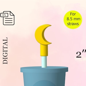 3d Print File Crescent Moon, Straw Cover STL File for 3d Printing, Baby ...