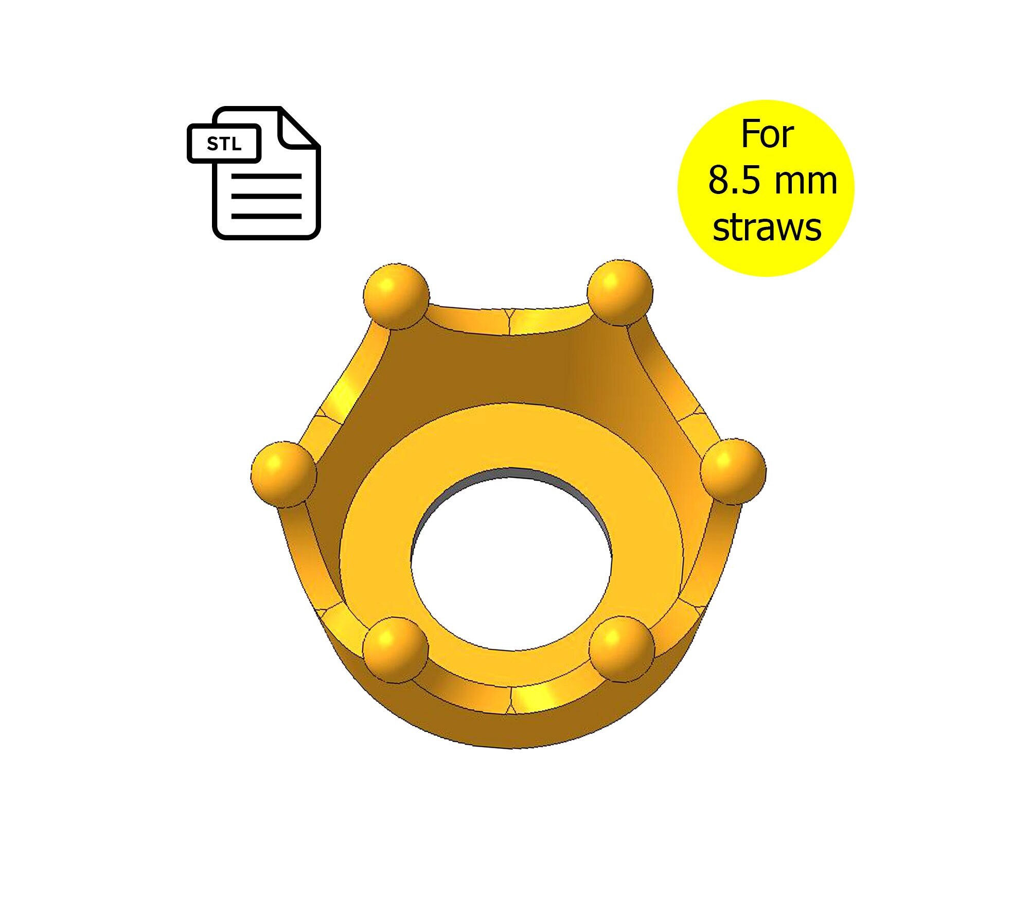 Small Crown Straw Topper Template STL File for 3D Printing, Birthday ...