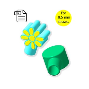Straws Covers STL Files for 3D Printing, Flower Straw Cover, Instant ...