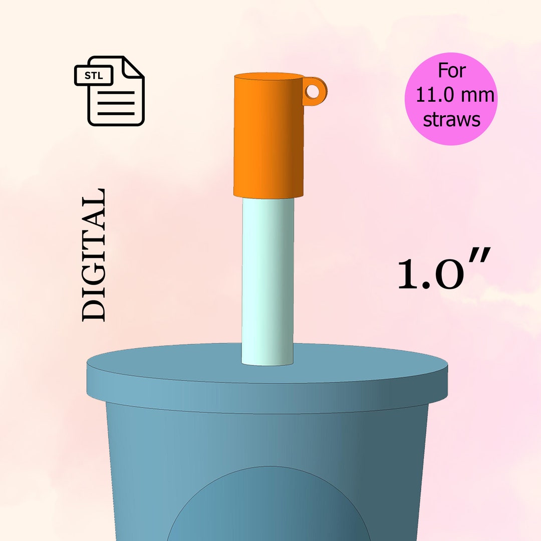 Simple Straw Cover With Attachment for a Charm, STL File for 3D ...