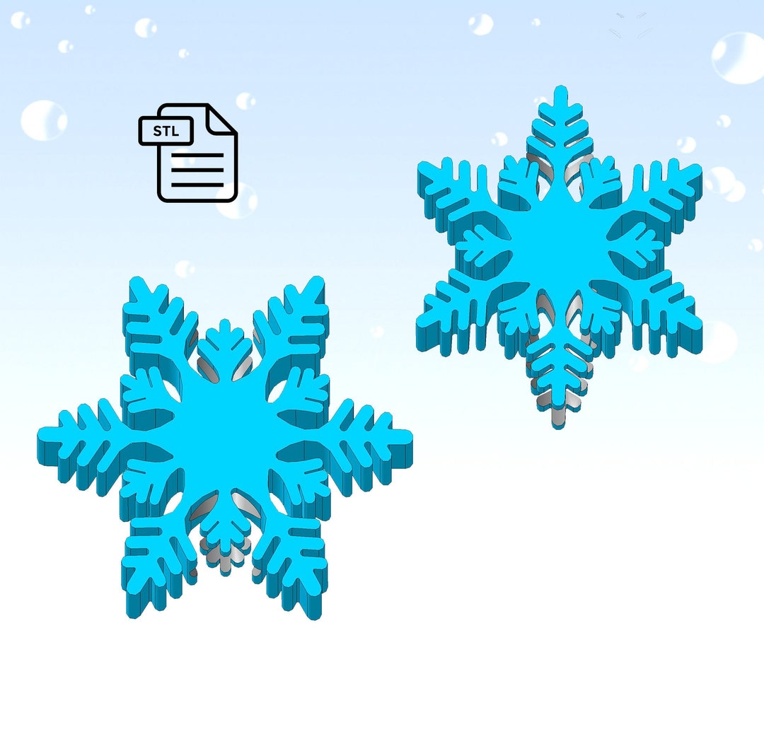 Snowflakes Straw Toppers STL Files for 3D Printing, Christmas Ornaments ...