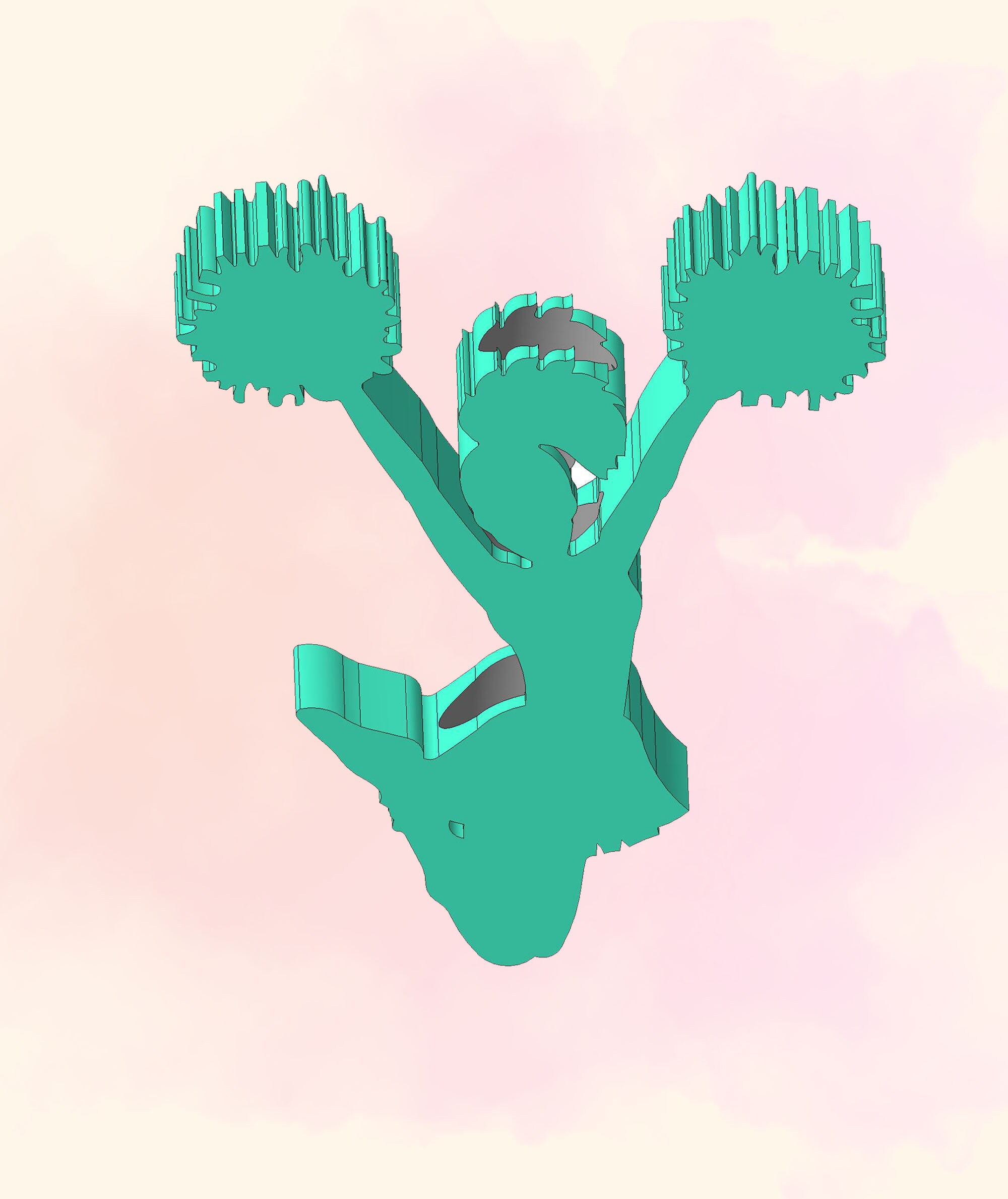 Cheerleader, Straw Topper, STL File for 3d Printing, 3d Print Stl File ...