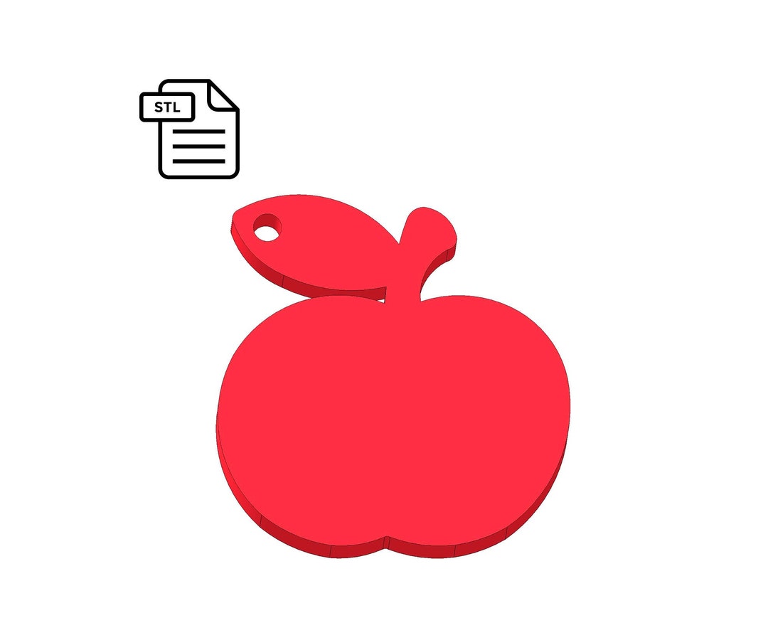Apple 3d Printed Keychain, Keyring Stl File for 3d Printing ...
