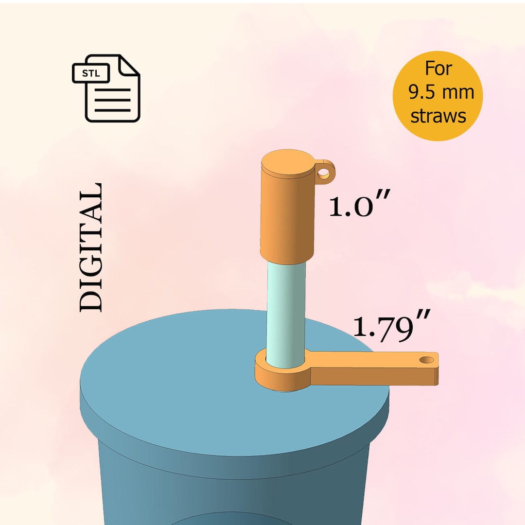 Simple Straw Cover and Simple Straw Topper With Attachments for a Charm ...