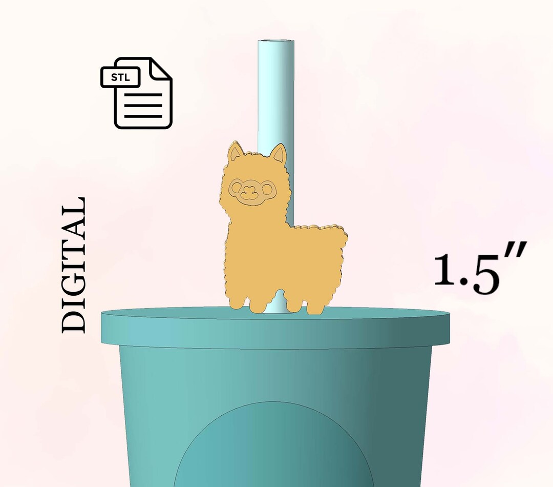 Llama Straw Topper STL File for 3d Printing 3d Print Stl - Etsy