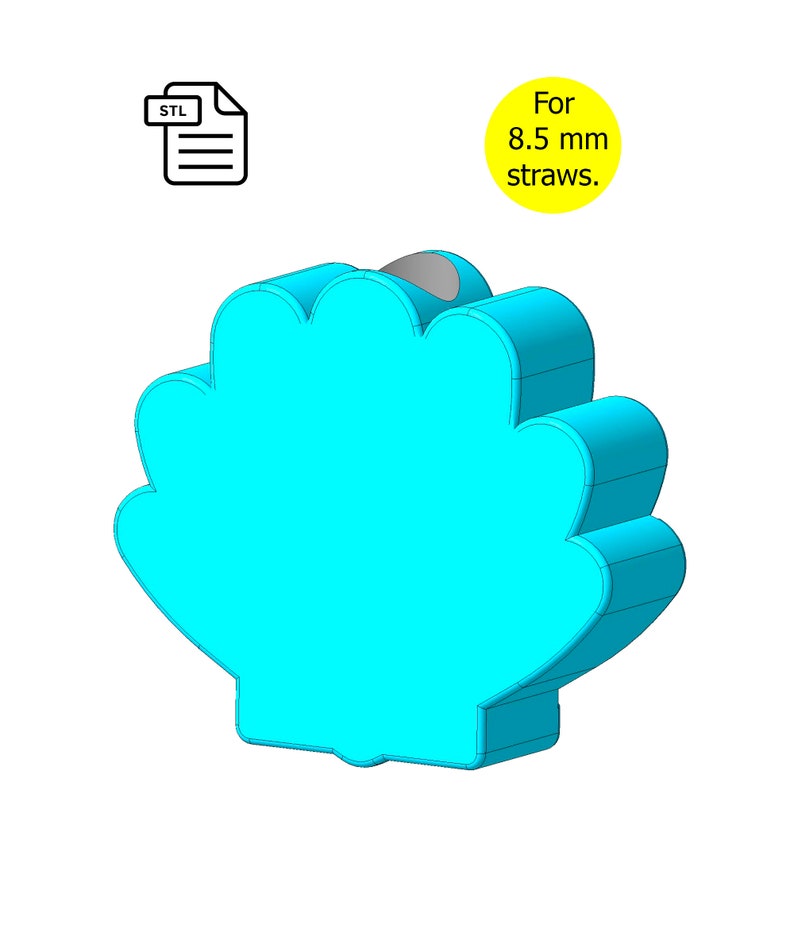 Sea Shell Straw Topper STL File for 3D Printing. - Etsy