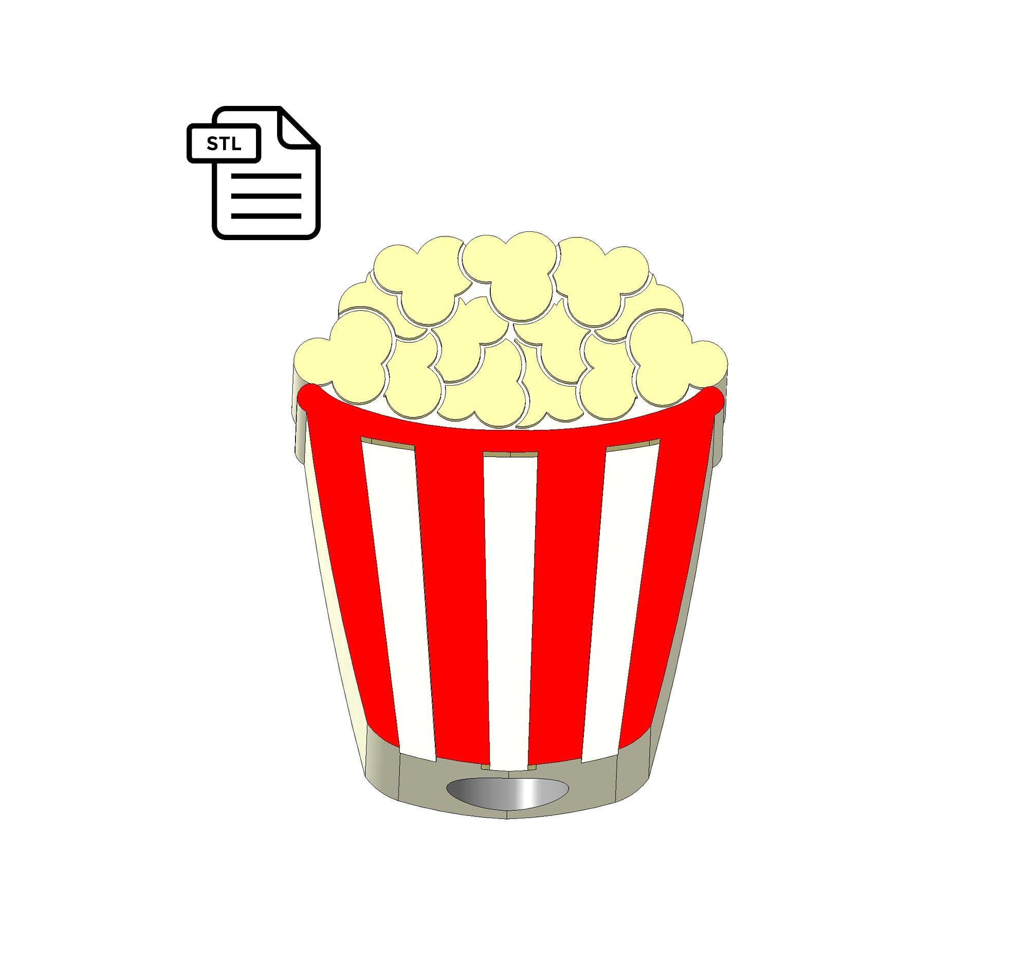 Popcorn Straw Topper STL File for 3D Printing, Cocktail Party Decor, 3d ...