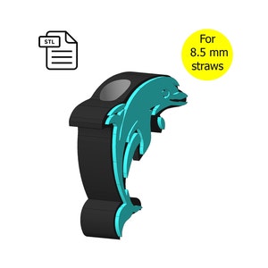 Straw Topper Dolphin, STL File for 3D Printing, Baby Shower, Happy ...