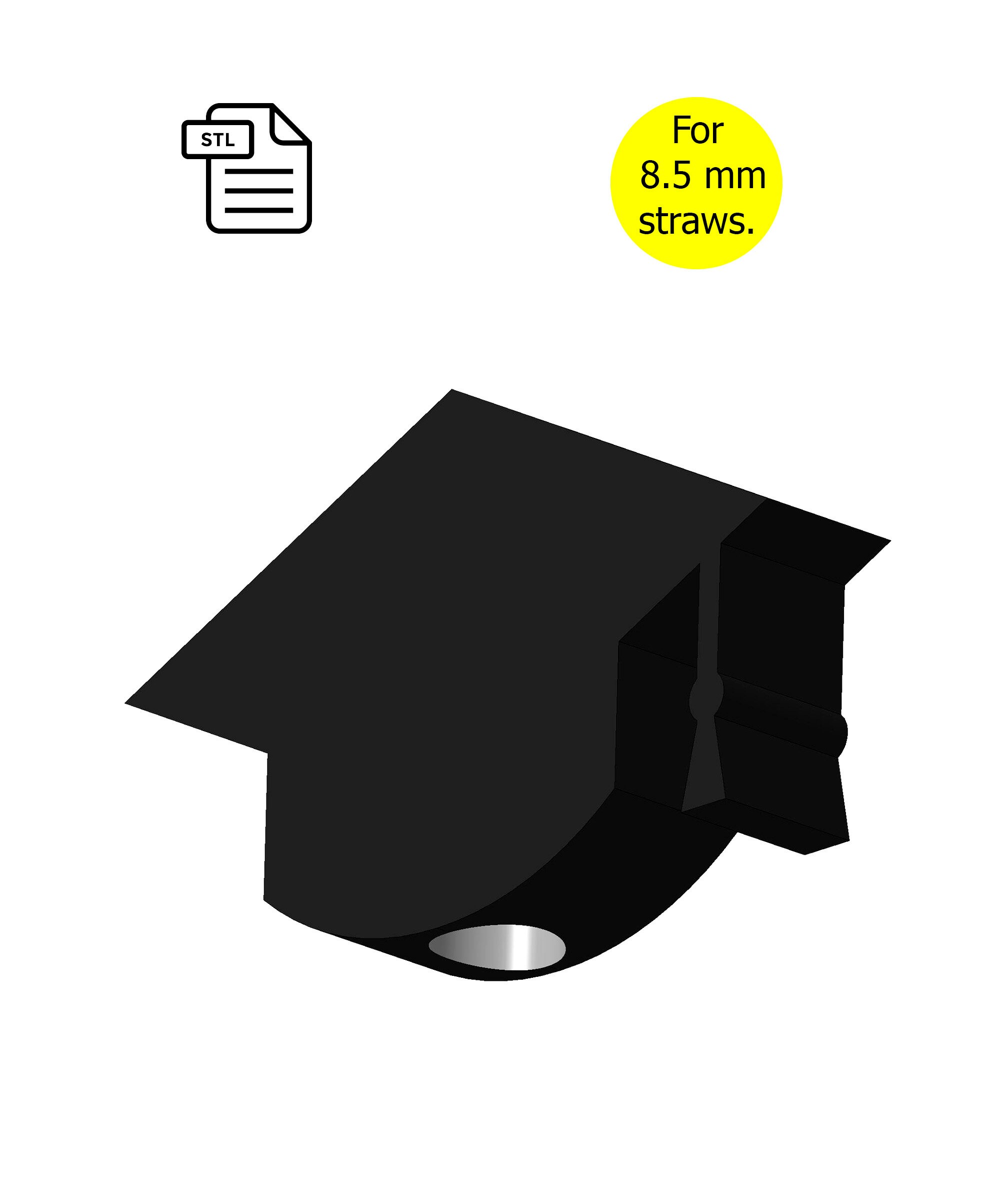 Graduation Cap 3d Print File, Straw Topper, STL File for 3d Printing ...