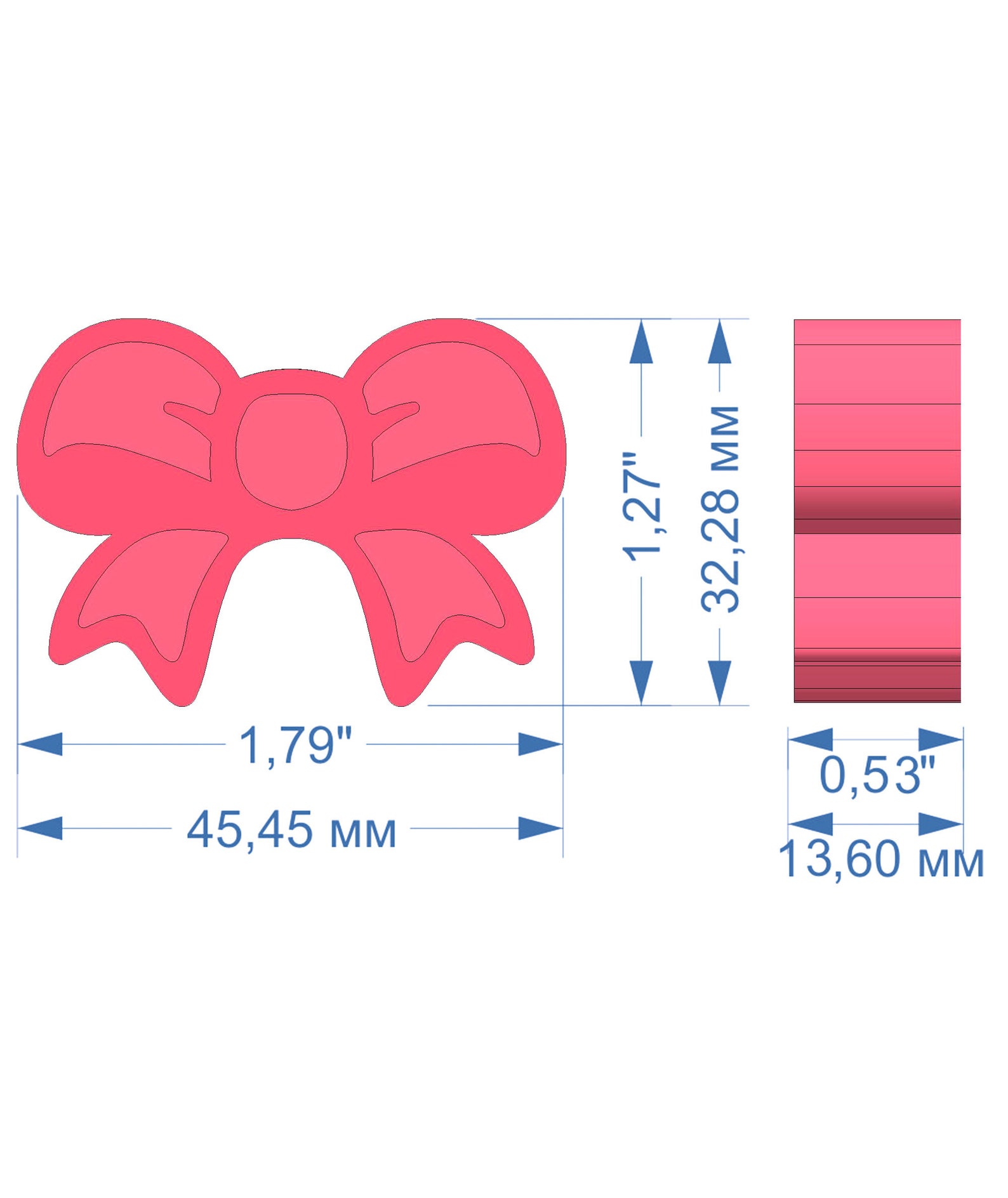 Bow Straw Topper Template STL File for 3D Printing, Birthday Party ...