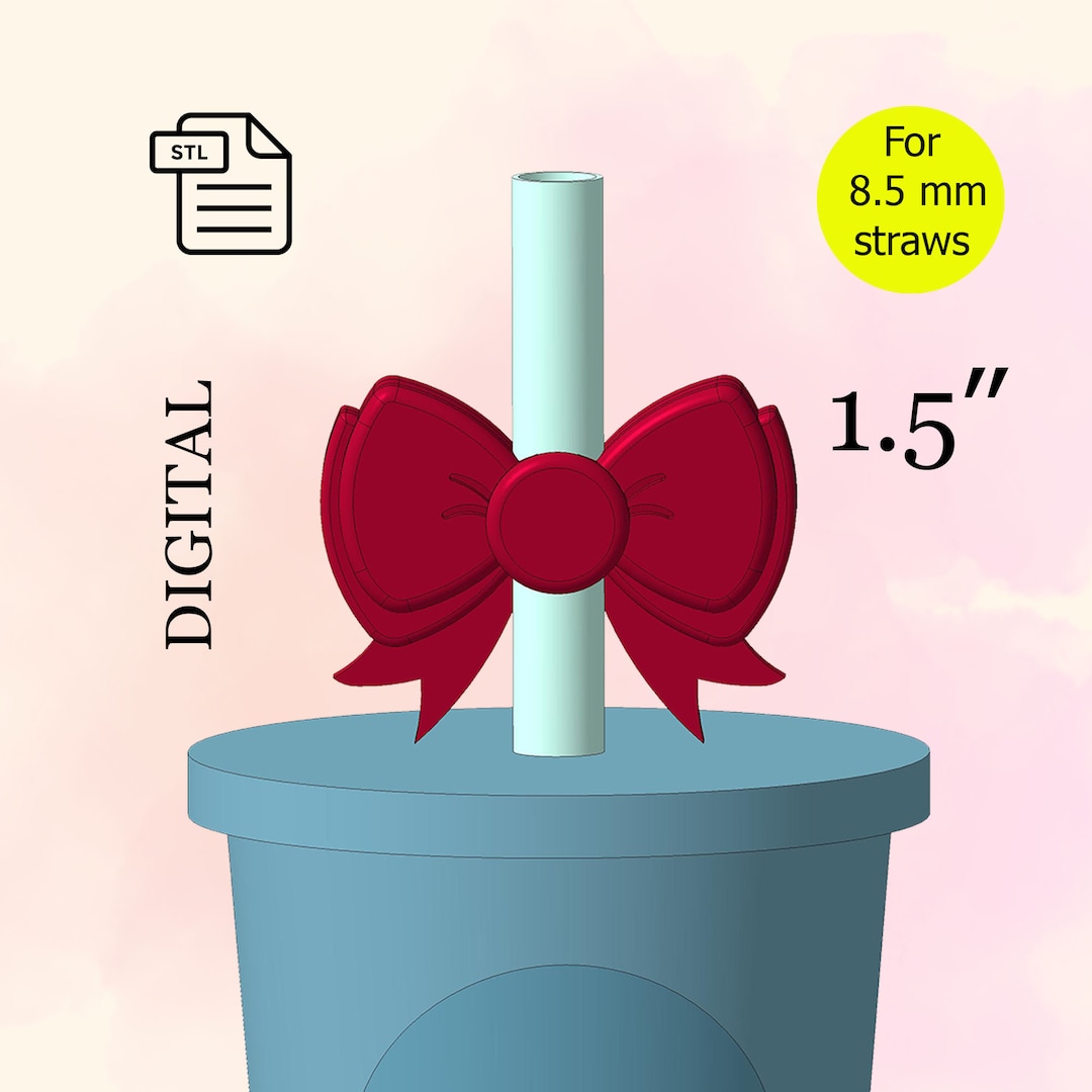 Beautiful Layered Bow, Straw Topper, STL File for 3d Printing, 3d Print ...