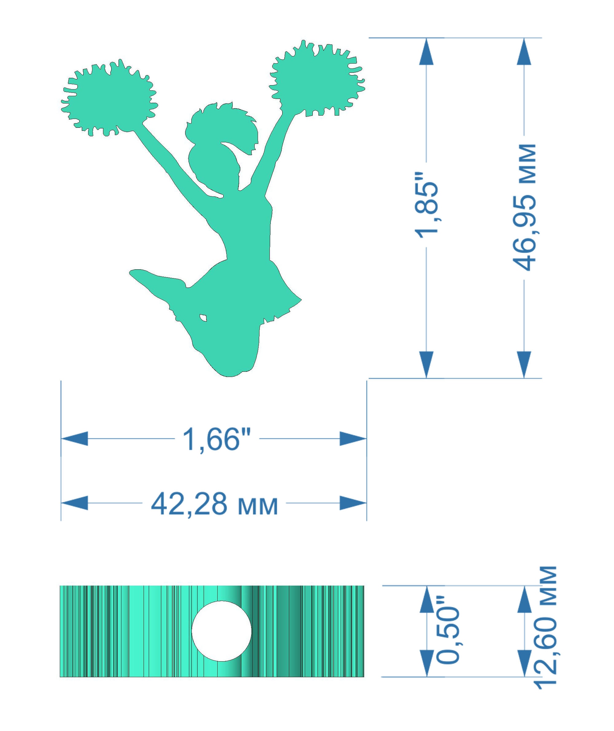 Cheerleader, Straw Topper, STL File for 3d Printing, 3d Print Stl File ...