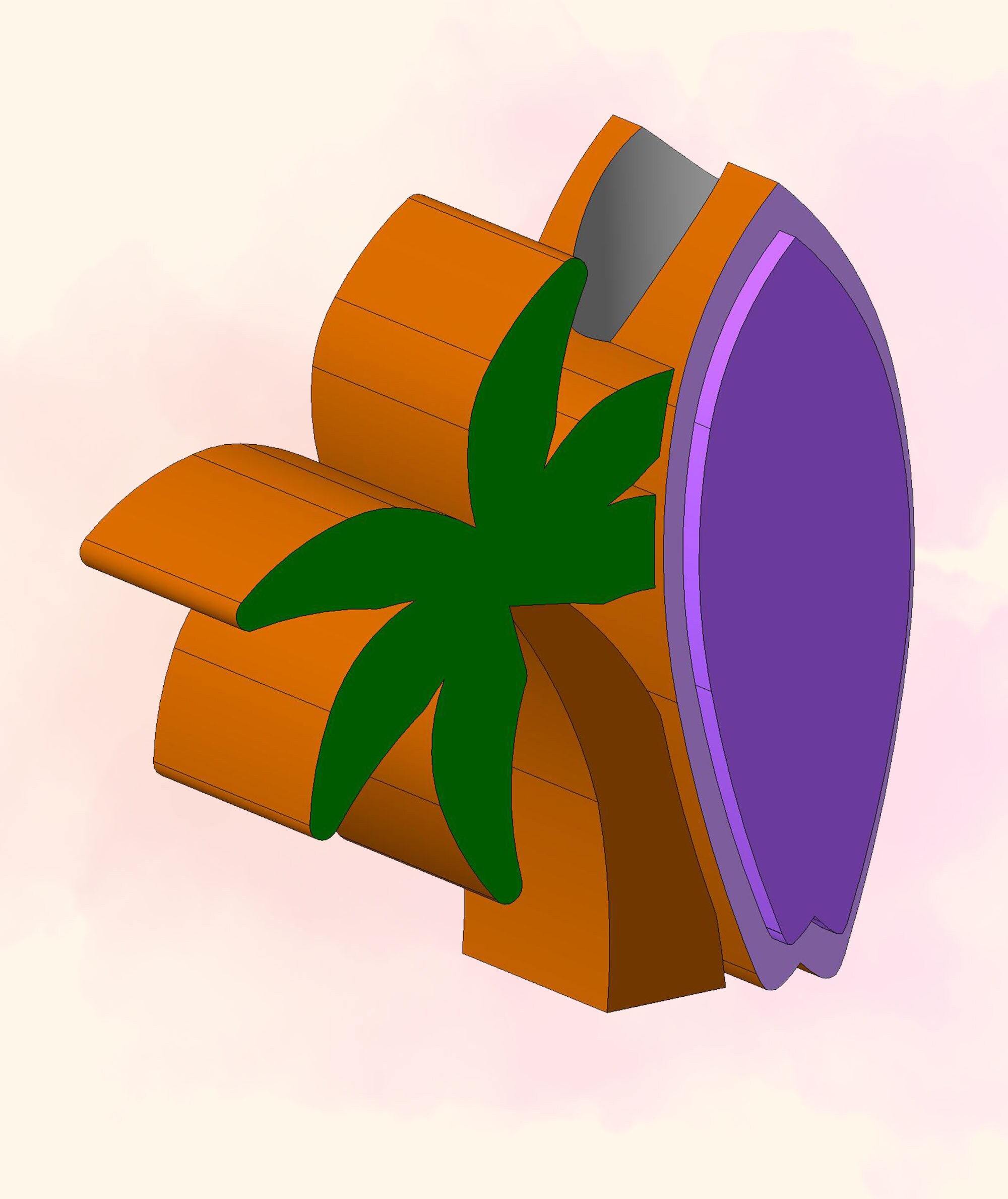 Palm Tree and Surfboard Straw Topper STL File for 3d - Etsy