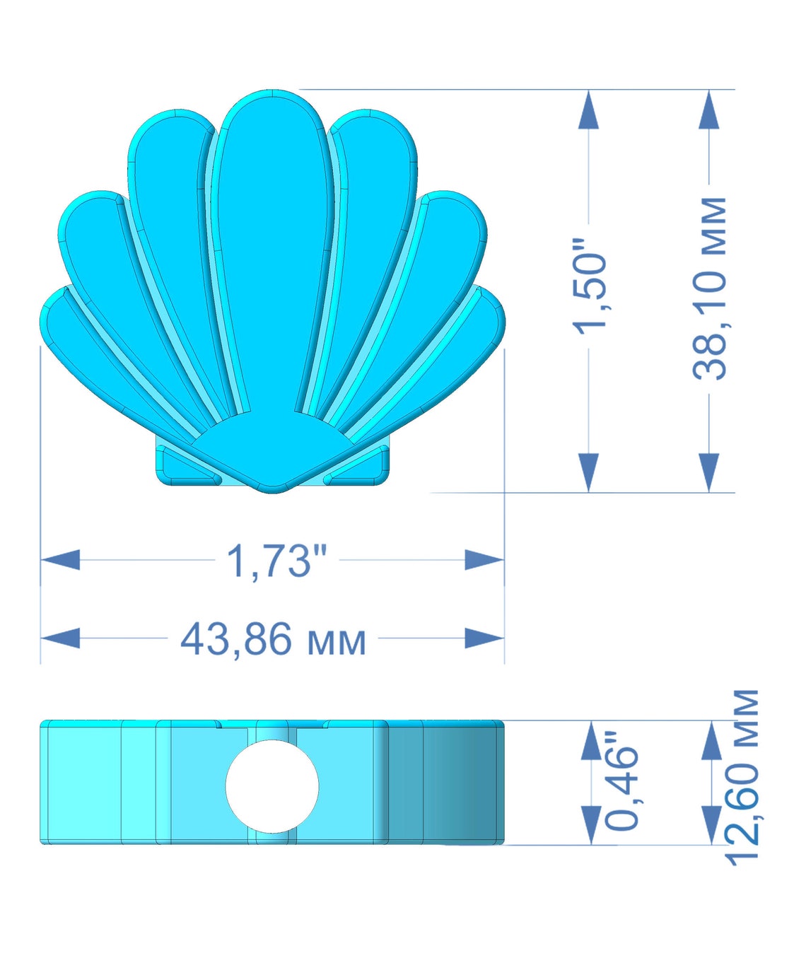 Sea Shell Straw Topper STL File for 3D Printing. - Etsy