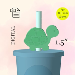 Sea Turtle Gift, Straw Topper, STL File for 3d Printing, for 8.5mm ...