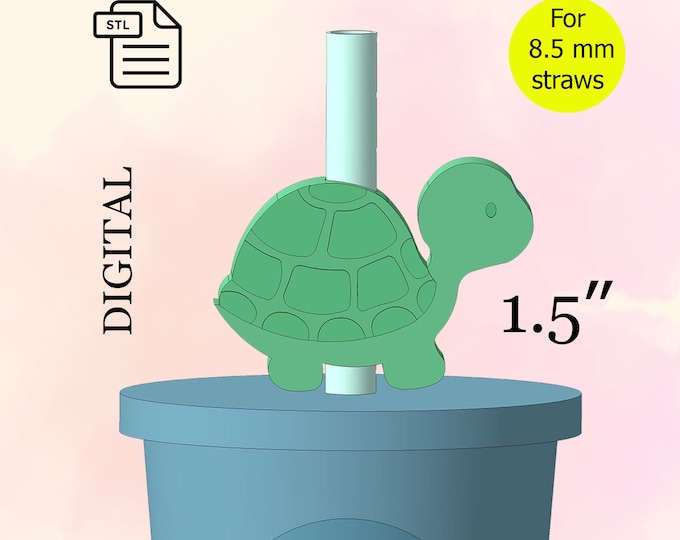 Sea Turtle Gift, Straw Topper, STL File for 3d Printing, for 8.5mm ...