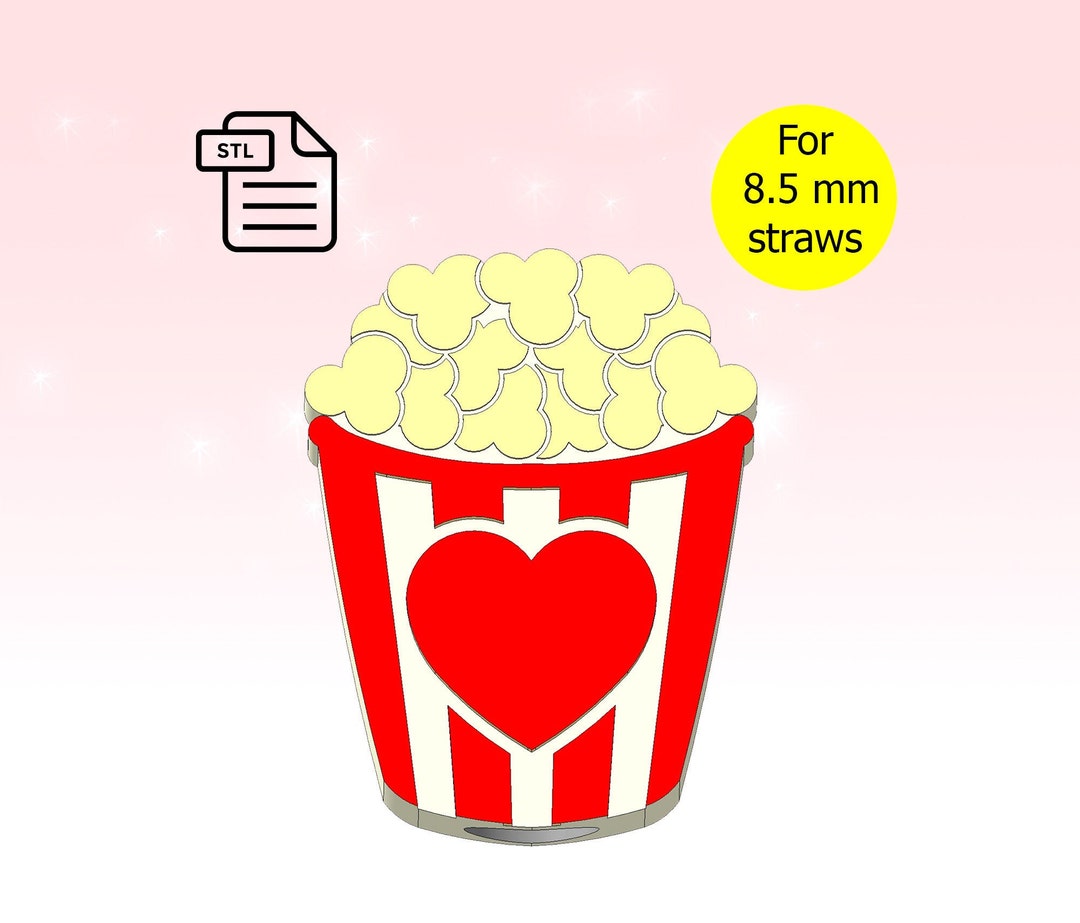 Popcorn Straw Topper STL File for 3D Printing, Tumbler Accessories ...