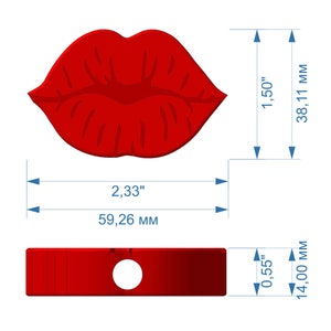 Lips, Kiss Straw Topper STL File for 3D Printed, Valentines' Day, Love ...