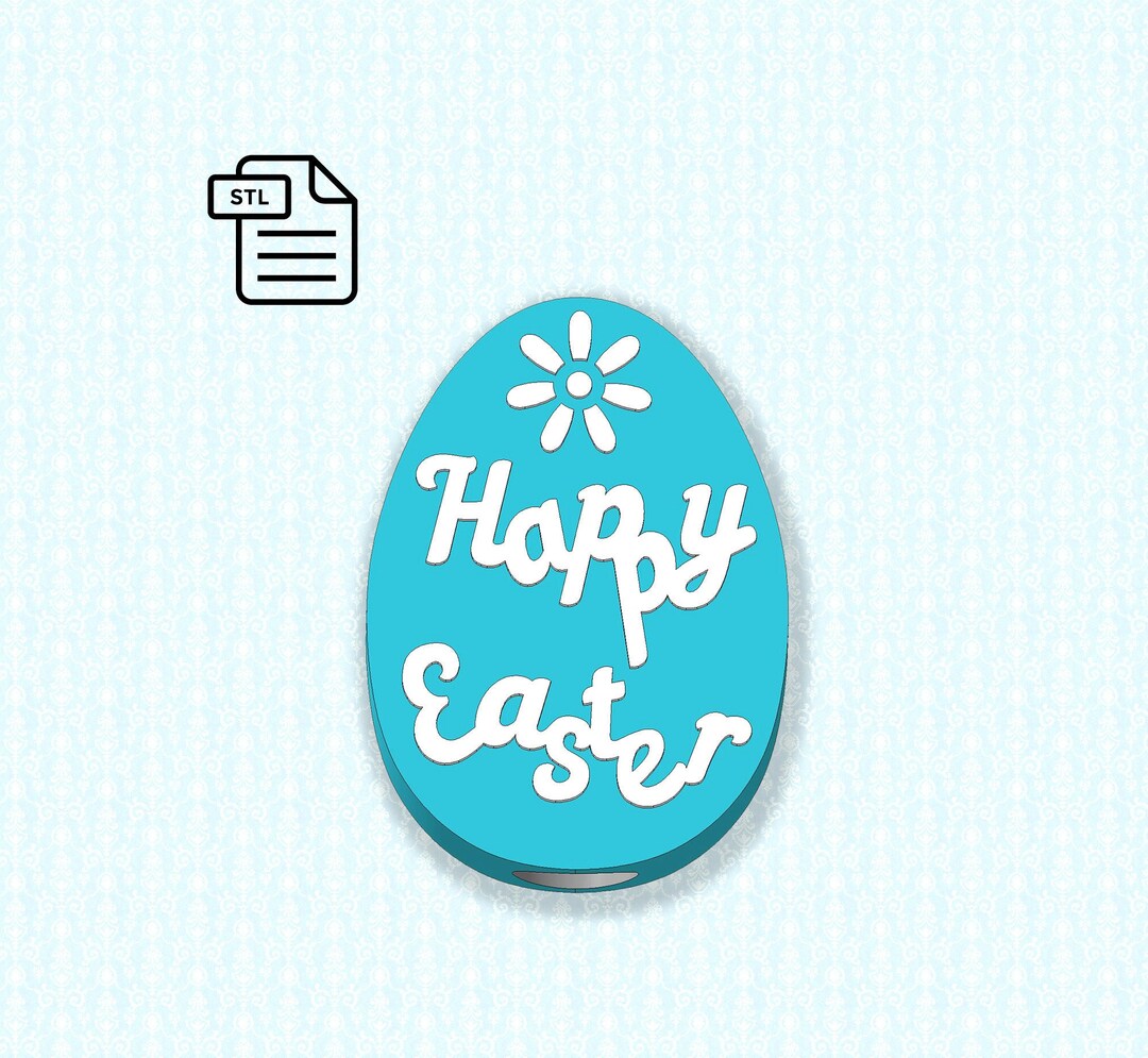Happy Easter, Easter Egg Straw Topper STL File for 3d Printing, Easter ...