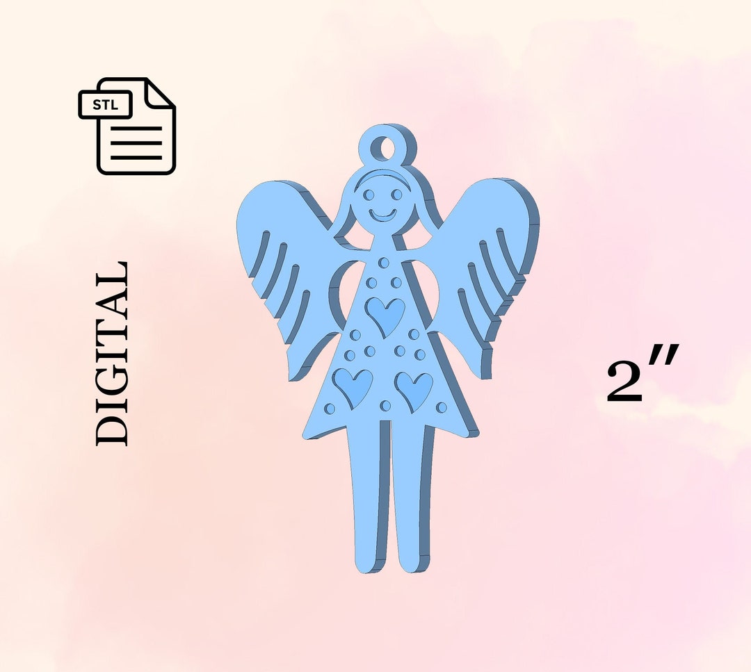 Keychain Angel, Stl File for 3d Printing, Keyring, Custom Keychain ...