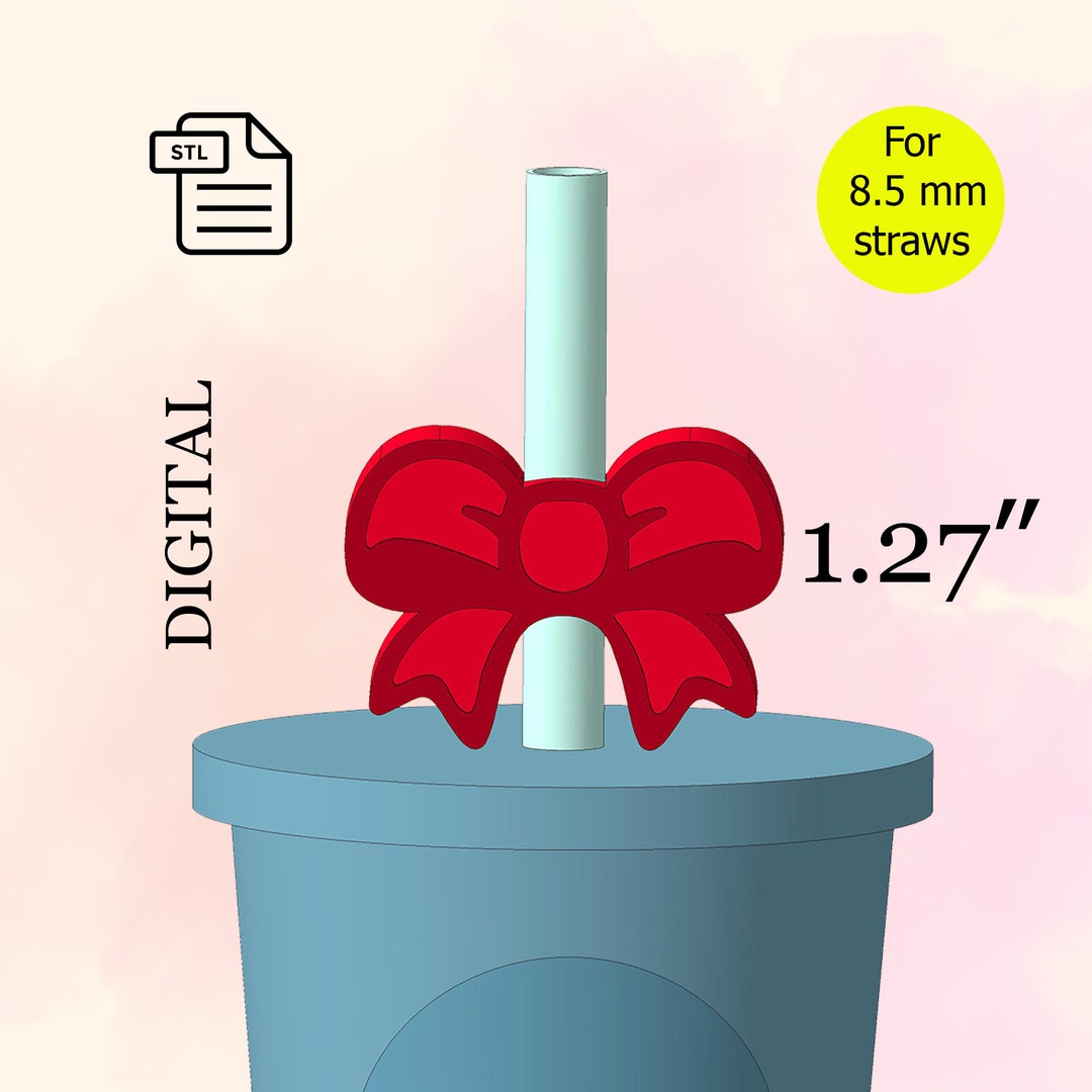 Beautiful Bow, Straw Topper, STL File for 3d Printing, 3d Print STL ...