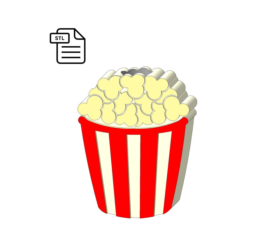 Popcorn Straw Topper STL File for 3D Printing, Cocktail Party Decor, 3d ...