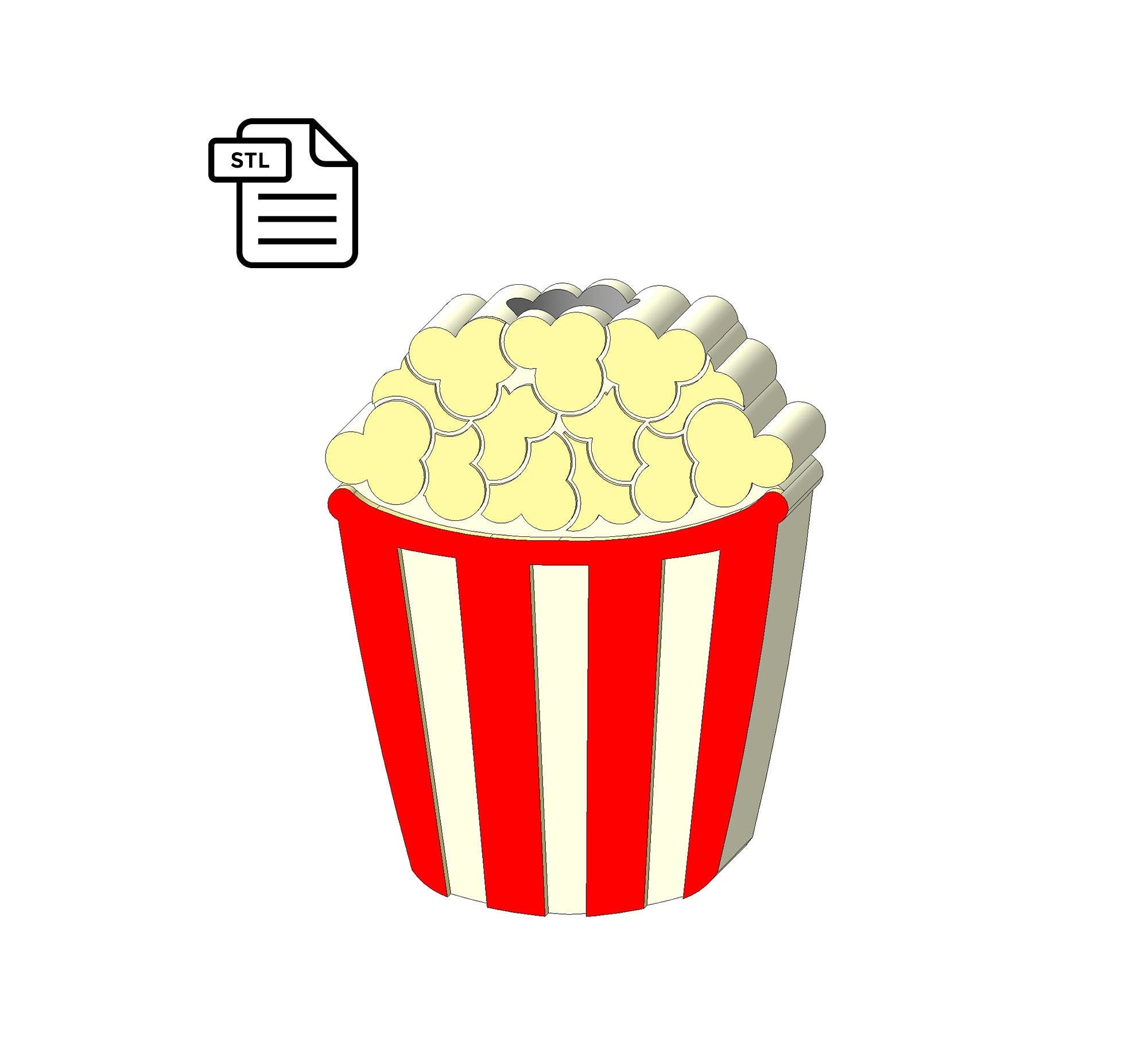 Popcorn Straw Topper STL File for 3D Printing, Cocktail Party Decor, 3d ...