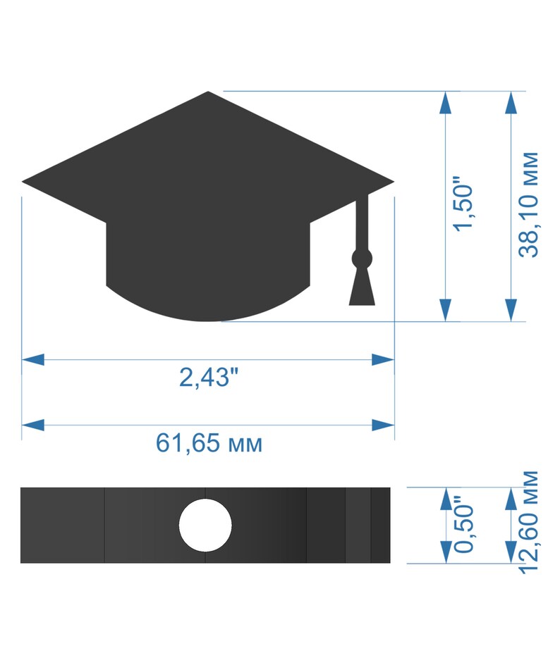 Graduation Cap 3d Print File, Straw Topper, STL File for 3d Printing ...