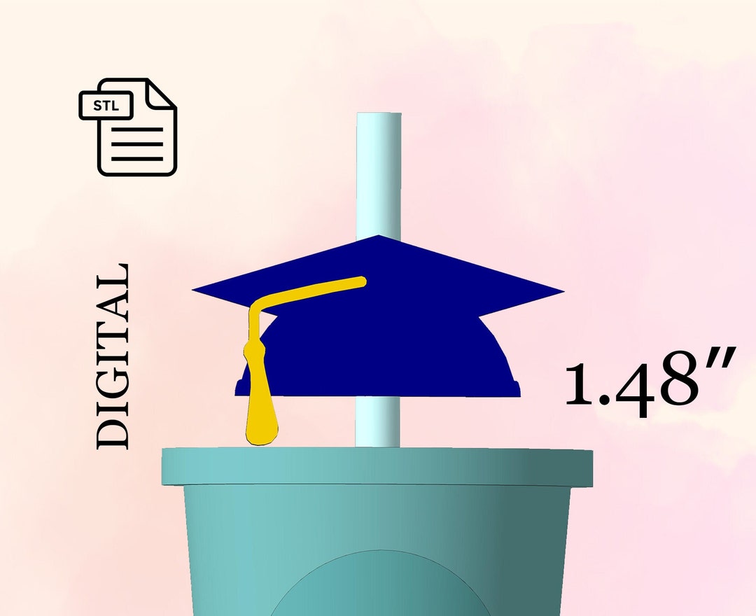 Graduation Cap, Straw Topper, STL File for 3d Printing, 3d Print File ...