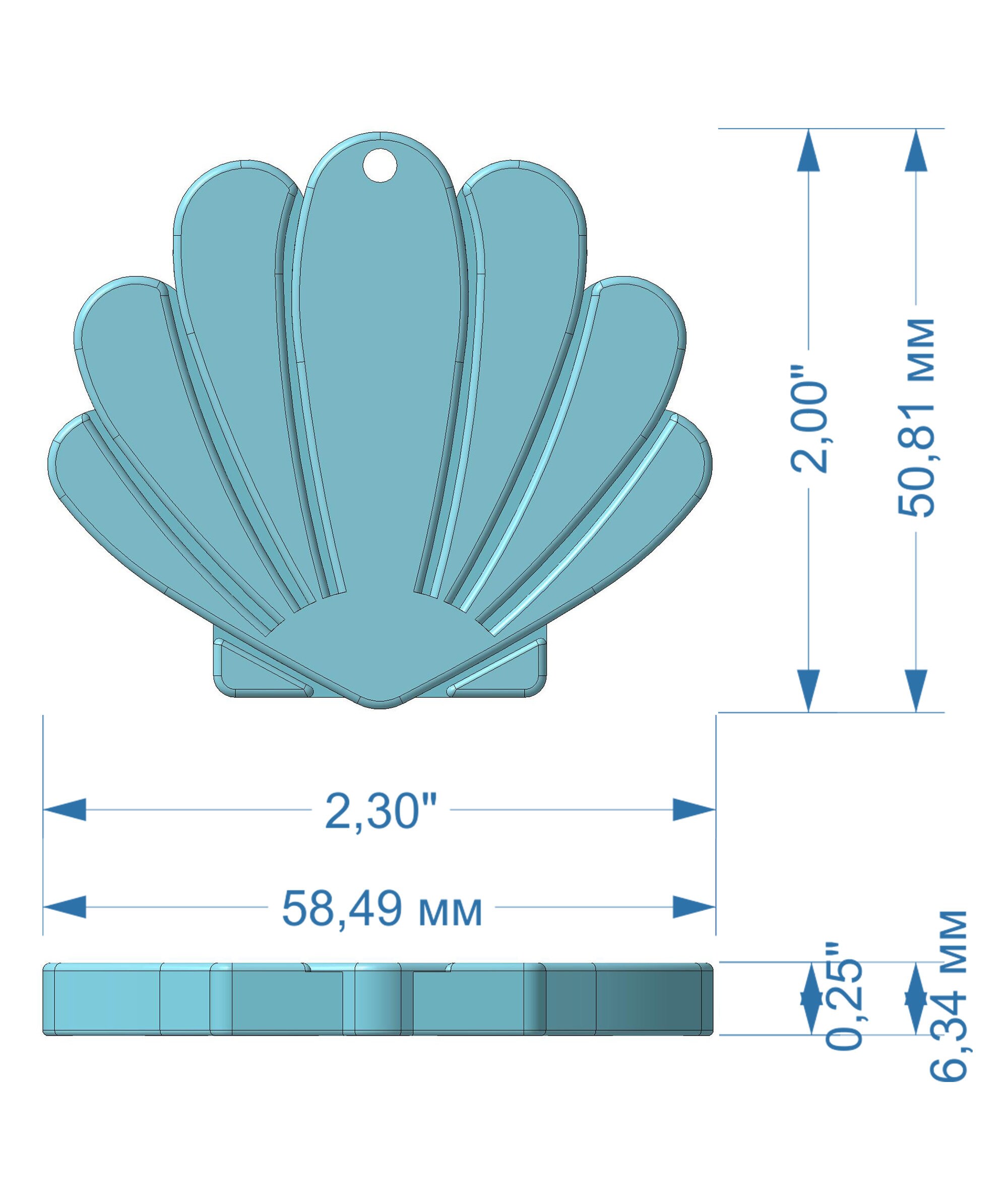 Keychain Seashell Stl File for 3D Printing Keyring - Etsy