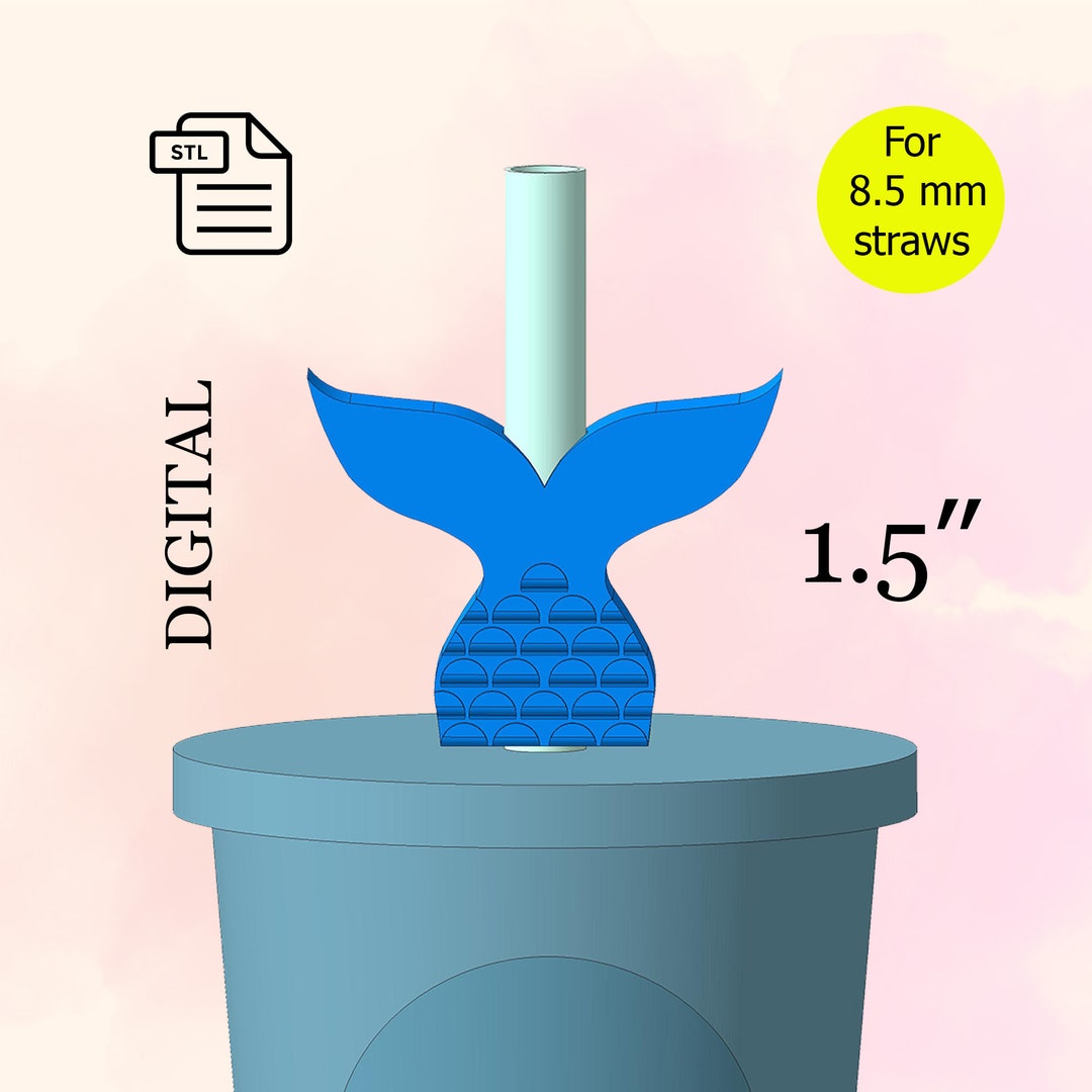 Unique Mermaid Tail STL File for Custom Straw Topper Creations, 3D ...