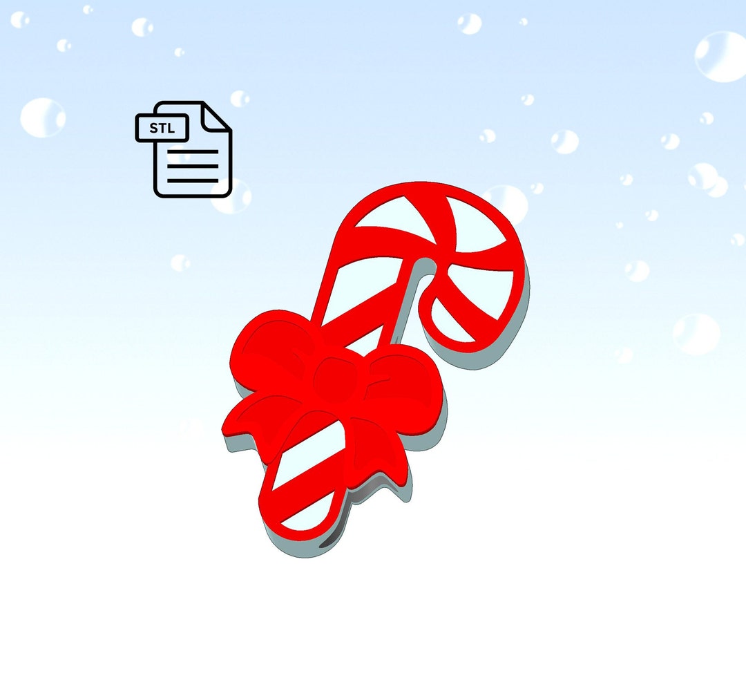 Christmas Candy Cane Straw Topper STL File for 3D Printing 3d - Etsy